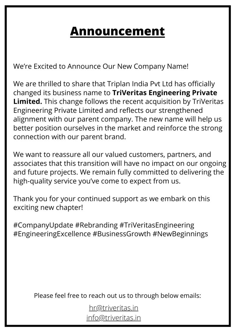 News & Events – TriVeritas – Passion For Engineering